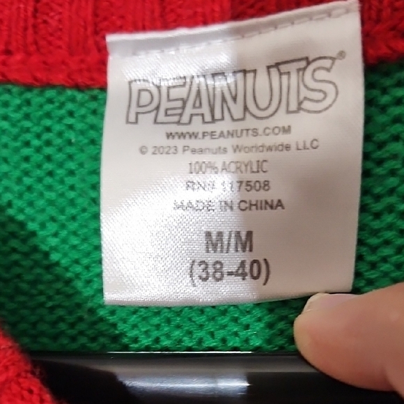 Peanuts | Sweaters | Peanuts Mens Green Red Snoopy Crewneck Christmas ...